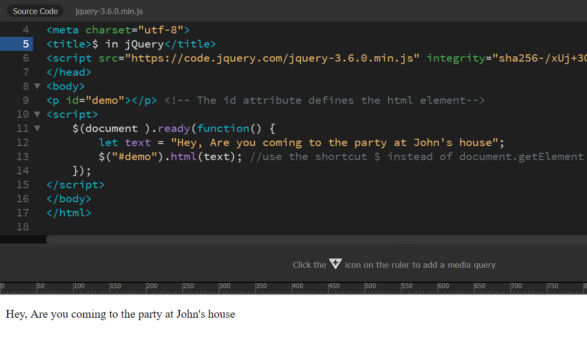 What does $ mean in JavaScript?