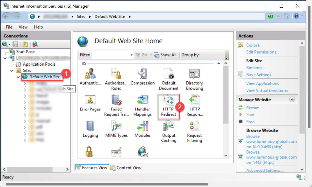 Redirect To With Windows Iis Server 2019