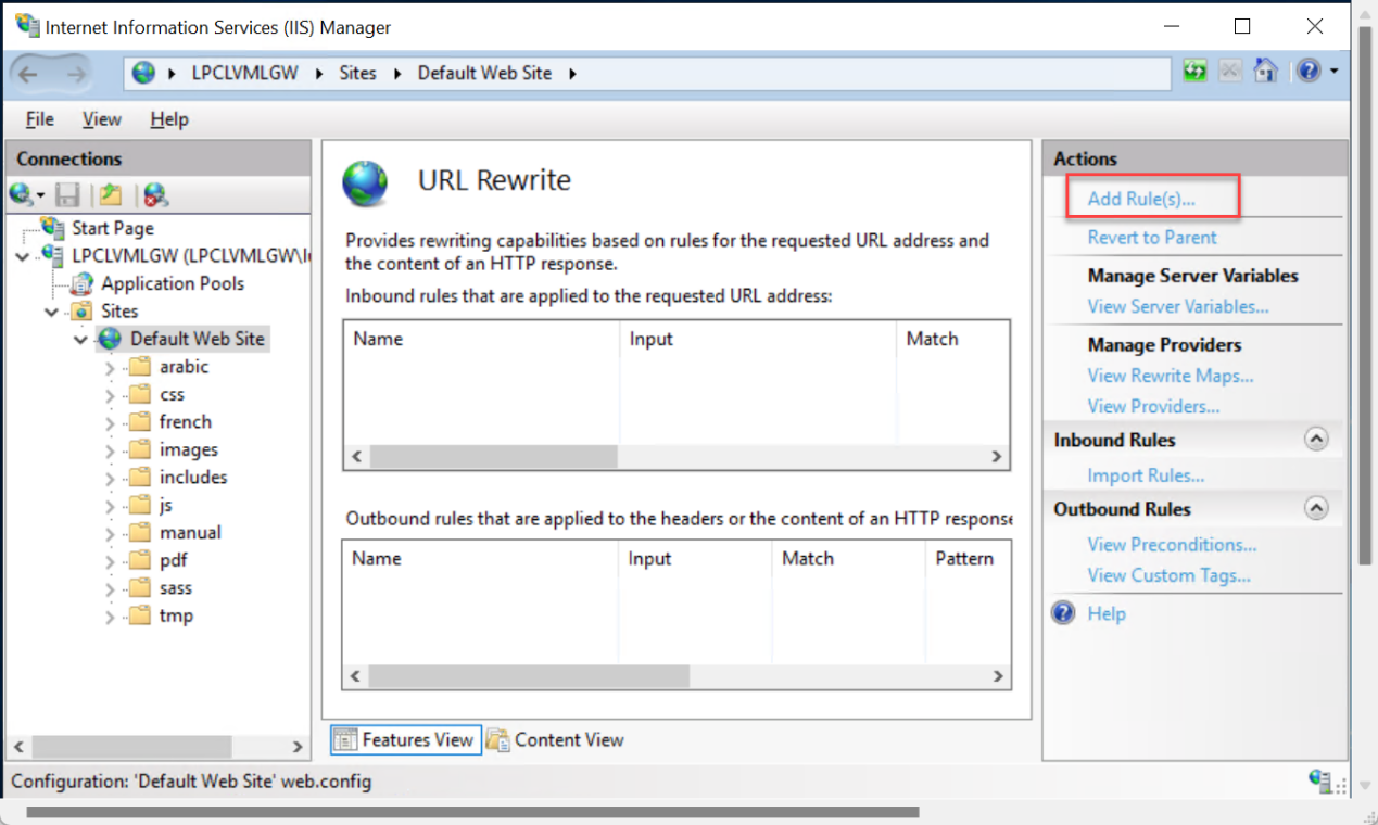 Redirect HTTP to HTTPS with Windows IIS Server 2019