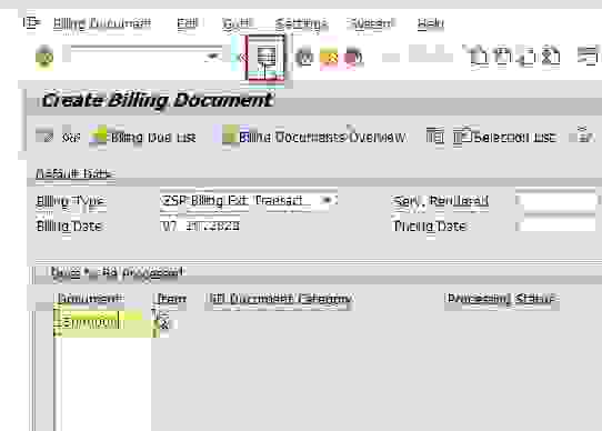 SAP T code VF01 Create Billing Document