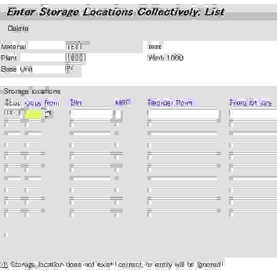 Storage Location Does Not Exist Correct Or Entry Will Be Ignored Generated 5459