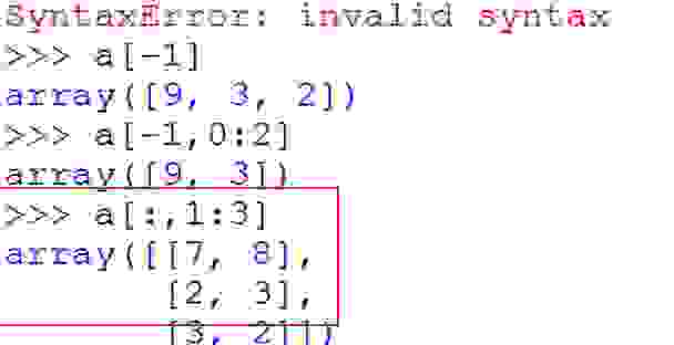Numpy Indexing And Slicing Array