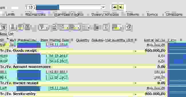 How does MR11/MR11SHOW update PO history