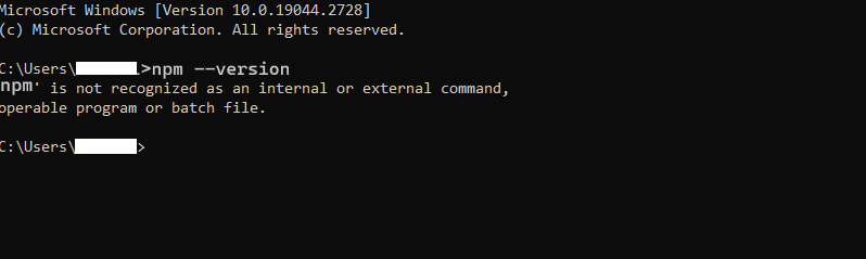 The Npm Is Not Recognized As An Internal Or External Command Operable Program Or Batch File