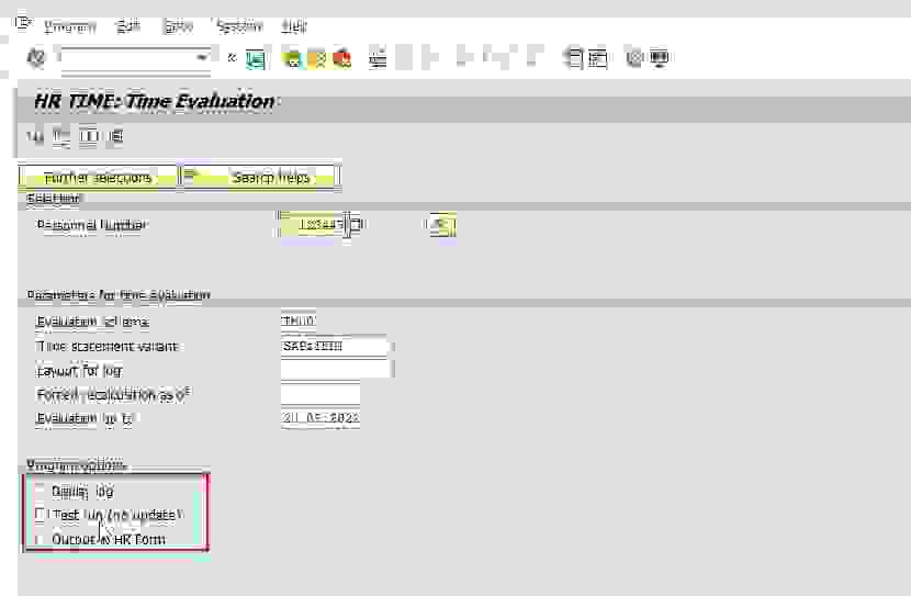 SAP PT60: Run Time Evaluation